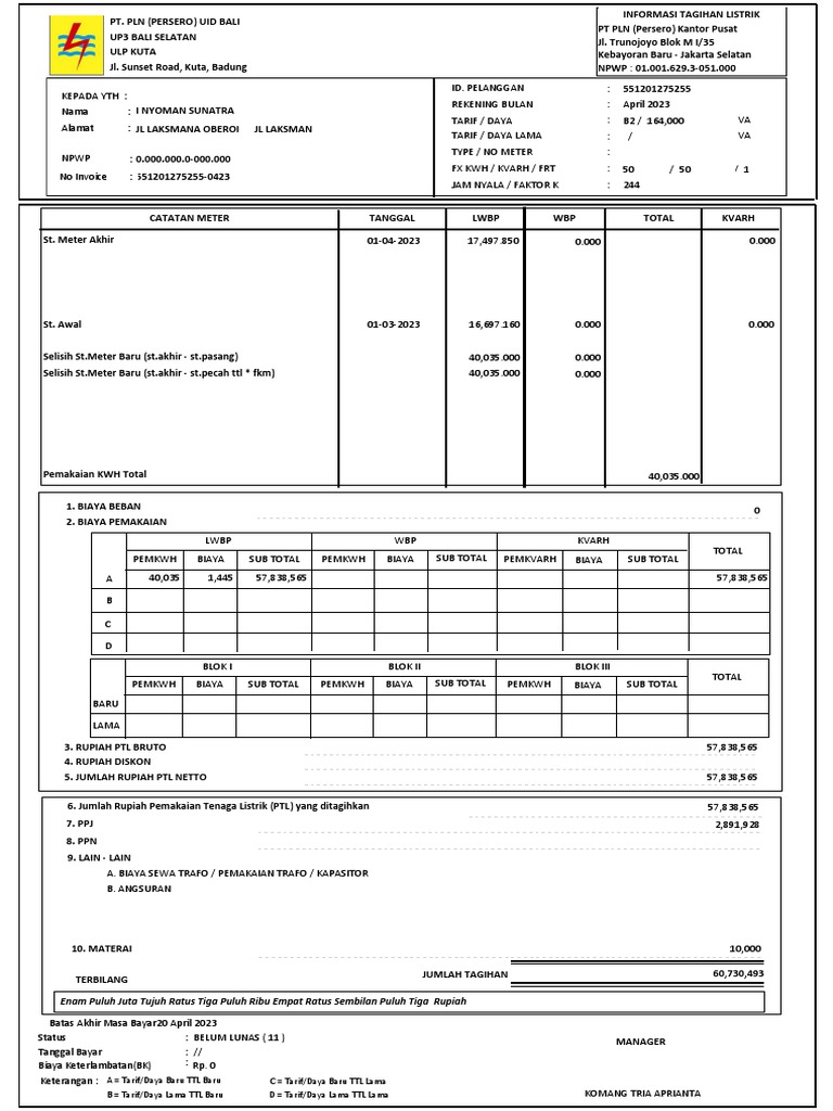 Enam Puluh Juta Tujuh Ratus Tiga Puluh Ribu Empat Ratus Sembilan Puluh ...