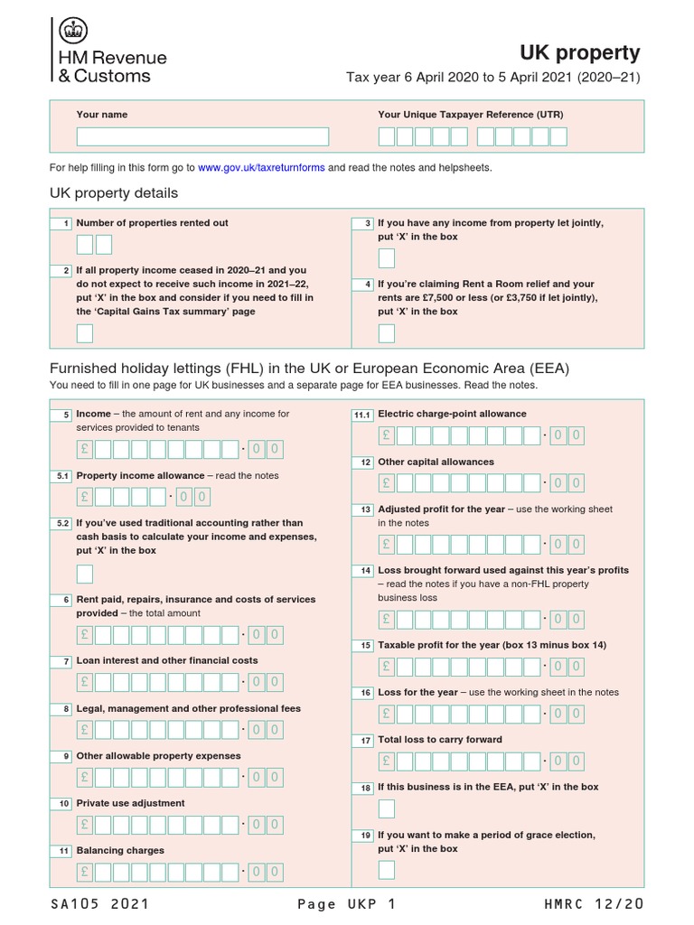 Sa105 English Form-2021 | PDF | Income | Expense