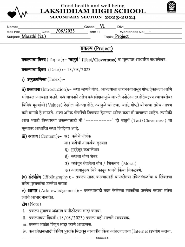 Grade VI - Project | PDF