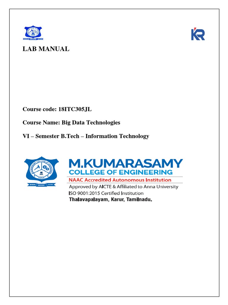 BDT Lab Manual | PDF | Apache Hadoop | Apache Spark