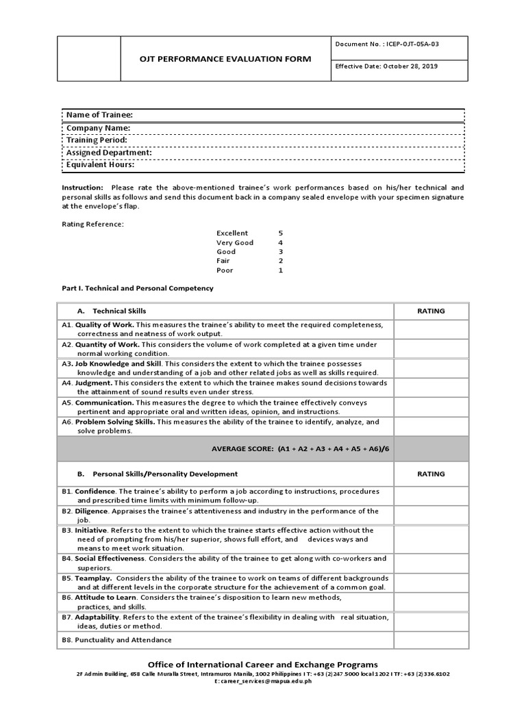 Practicum Grade Form | Download Free PDF | Performance Appraisal ...