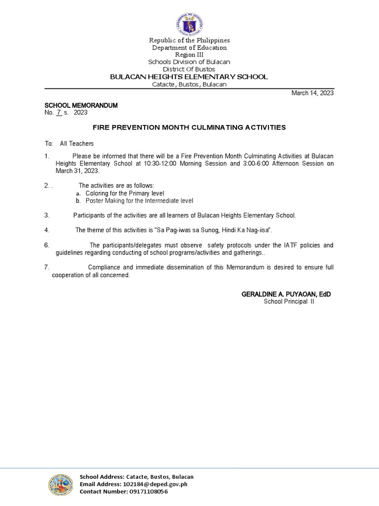 DRRM School Memo No. 7 | PDF DRRM School Memo No. 7 | PDF