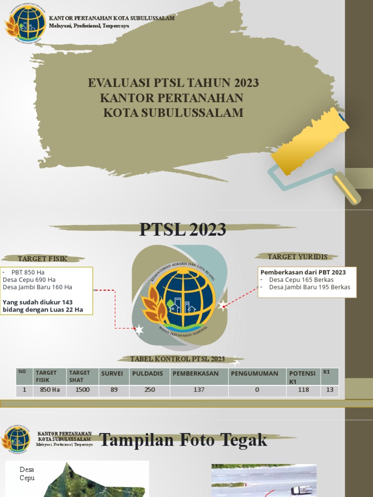 Evaluasi PTSL TH 2023 Perbaikan | PDF
