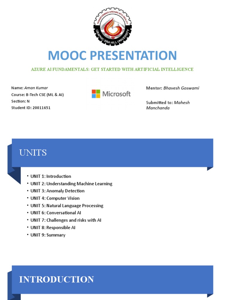 MOOC Presentation AMAN KUMAR | PDF | Artificial Intelligence ...
