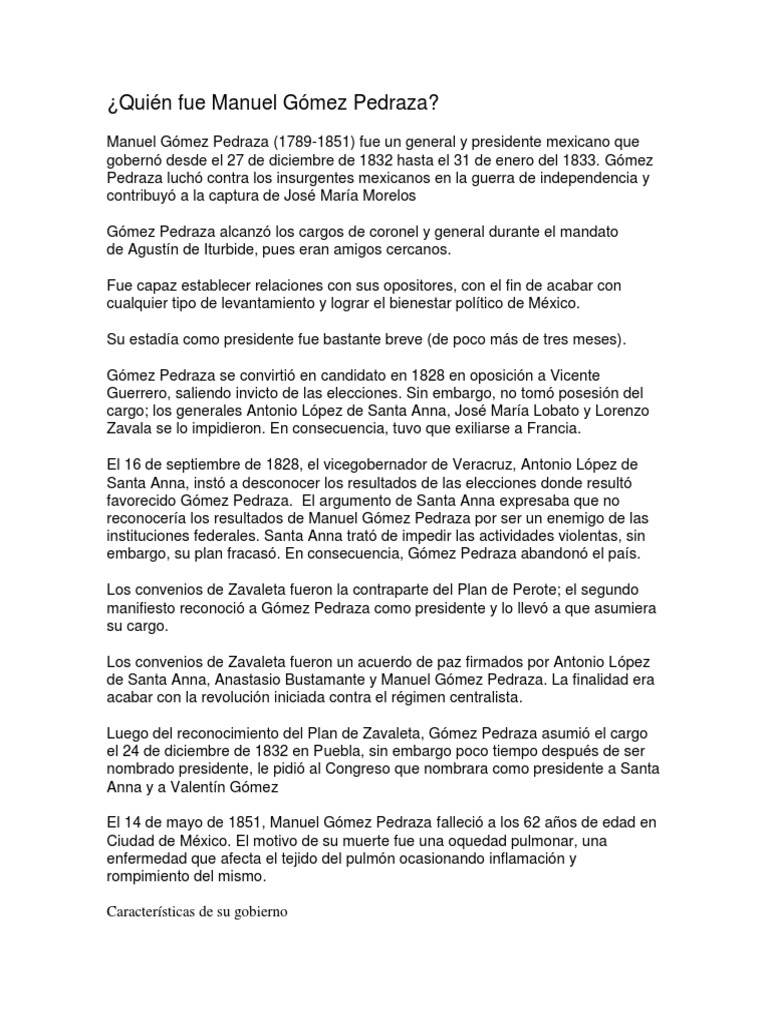 Manuel Gomez Pedraza | PDF | Gobierno | México Manuel Gomez Pedraza | PDF | Gobierno | México