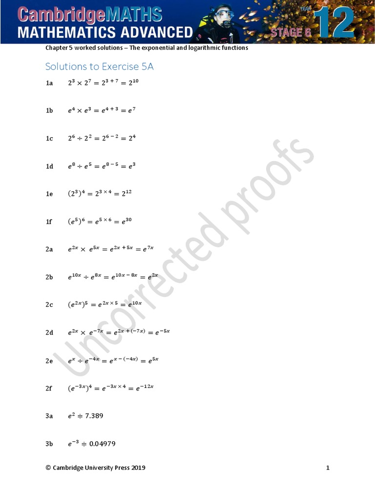 Chapter 5 Worked Solutions | PDF | Exponential Function | Slope