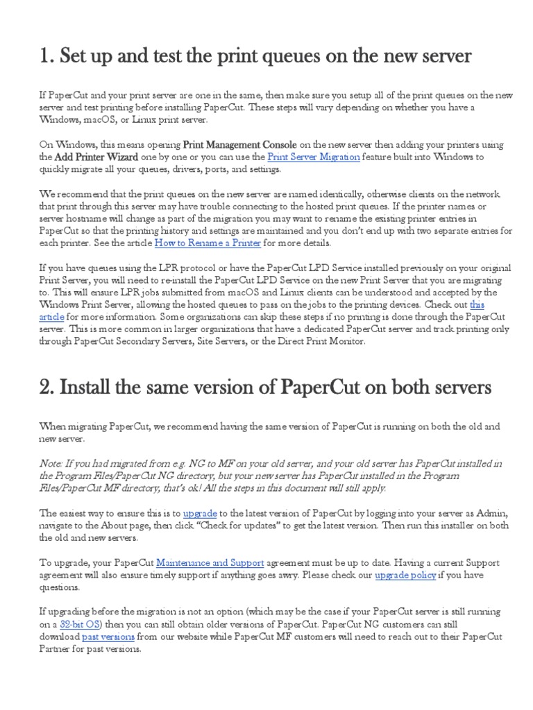 PaperCut Migration | PDF | Server (Computing) | Microsoft Windows
