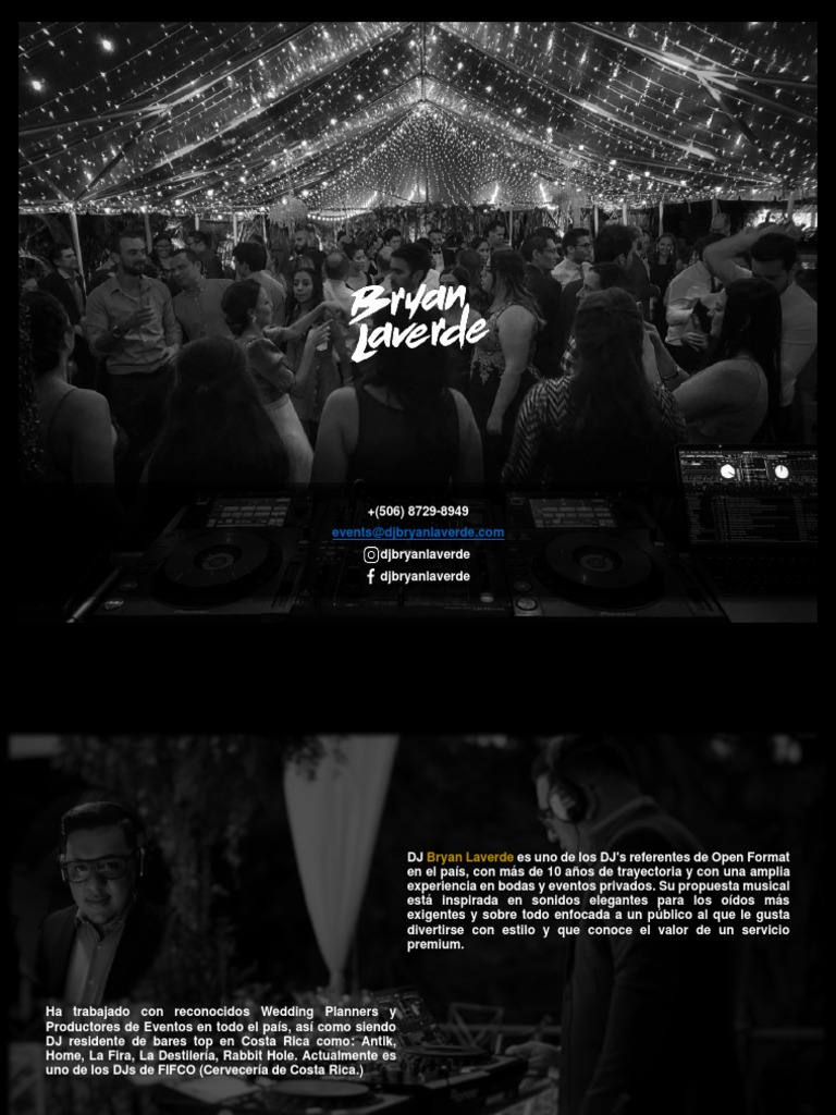DJ Bryan Laverde - Servicios 2021-2022 V1 | PDF | Disc jockey | Diodo emisor de luz
