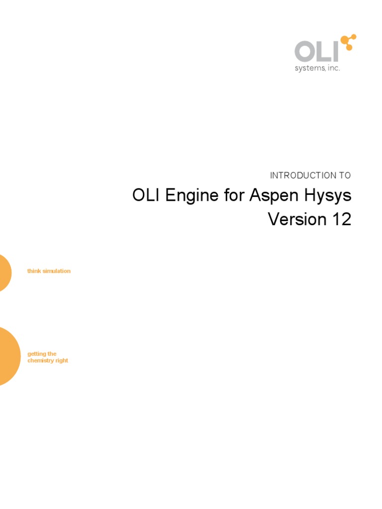 OLI Engine For Aspen Hysys V12 Getting Started Guide | PDF
