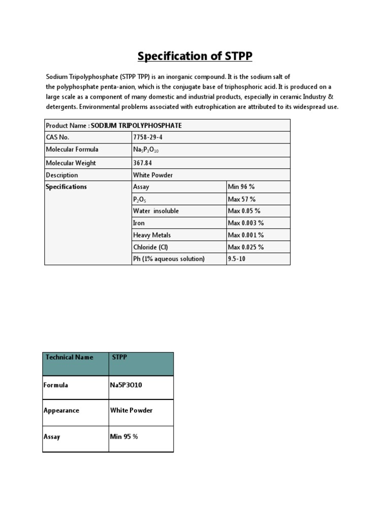 Specification of STPP | PDF | Science & Mathematics