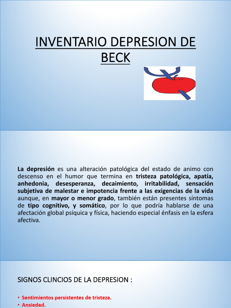 Inventario Depresion de Beck | PDF | Trastorno depresivo mayor ...