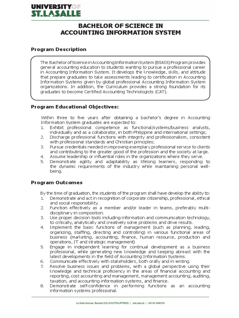 2.BS Accounting Information System | PDF | Financial Statement | Accounting