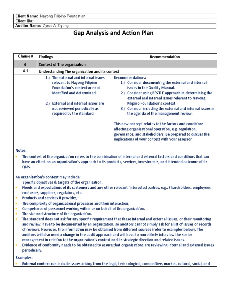 F103-12-QMS-2015 ISO 9001 2015 Checklist Guidance | PDF | Quality ...