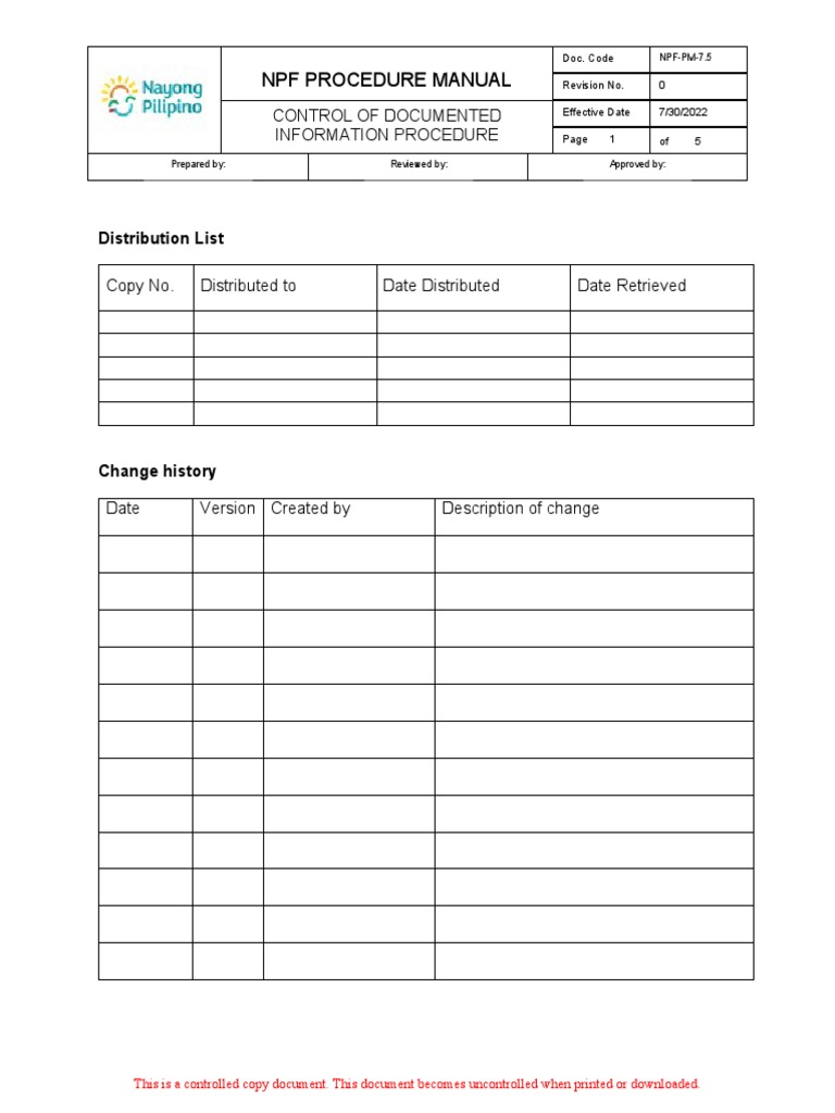 Document Control for NPF Staff | PDF | Quality Assurance | Computing