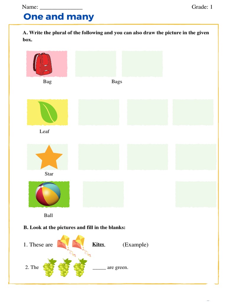 One and Many Worksheets For Class 1 Free Download 0 2023 02 02 050323 ...