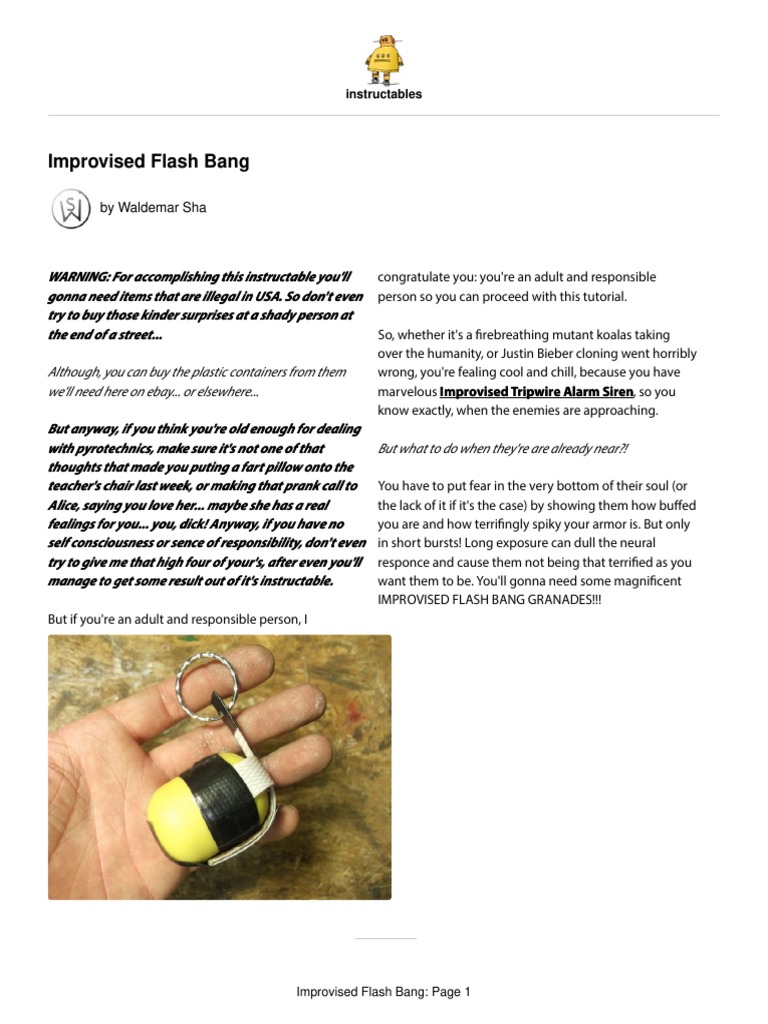 How to Make an Improvised Flashbang | PDF