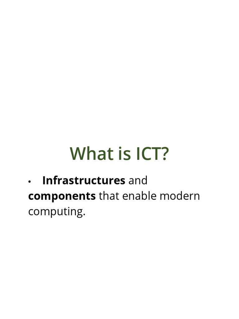 Introduction To ICT | PDF | Information Technology | Internet