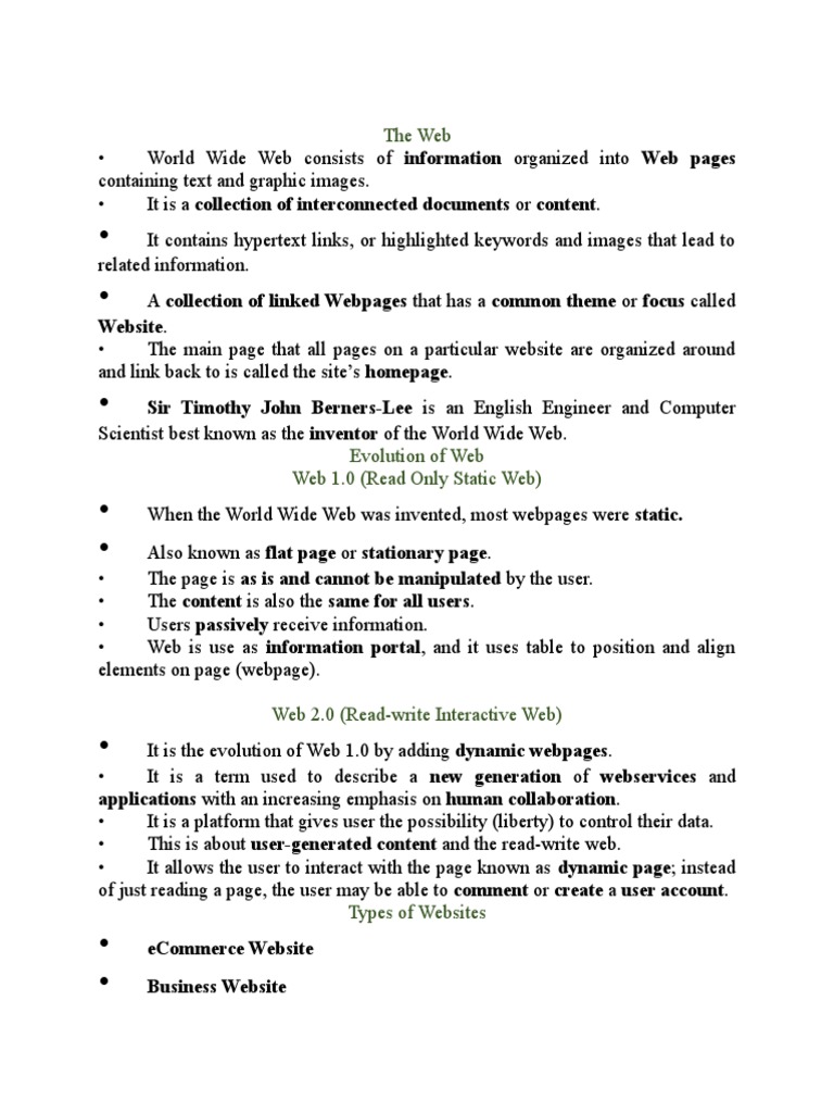 The Web and The Internet | PDF | Internet | World Wide Web