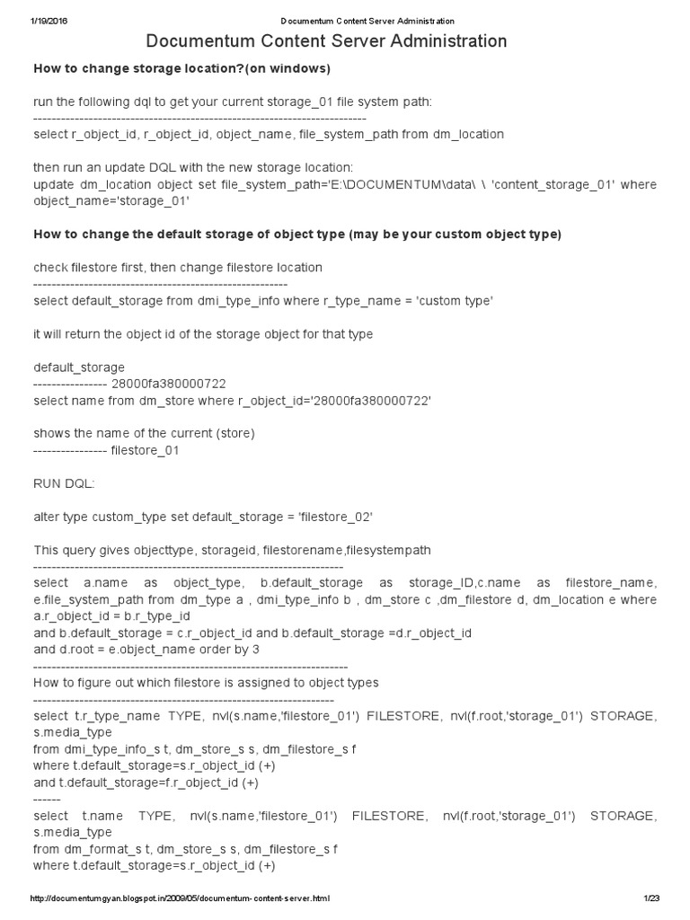 Documentum Content Server Administration | PDF | Windows Registry | Databases