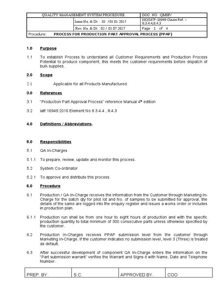PPAP | PDF | Quality Management | Quality Management System