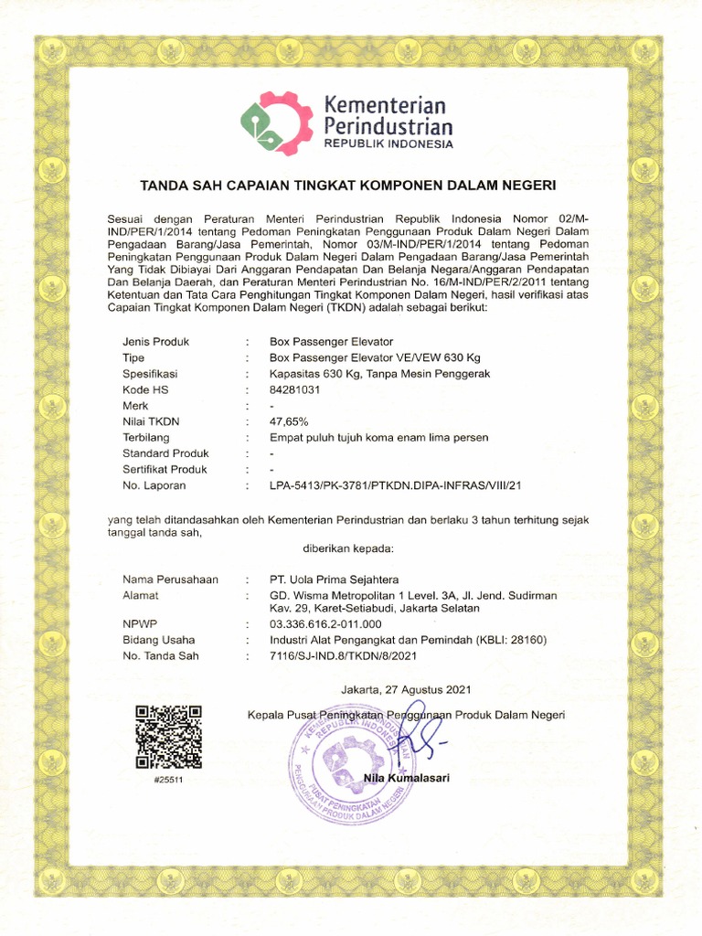 TKDN PT. Uola Prima All Variant | PDF