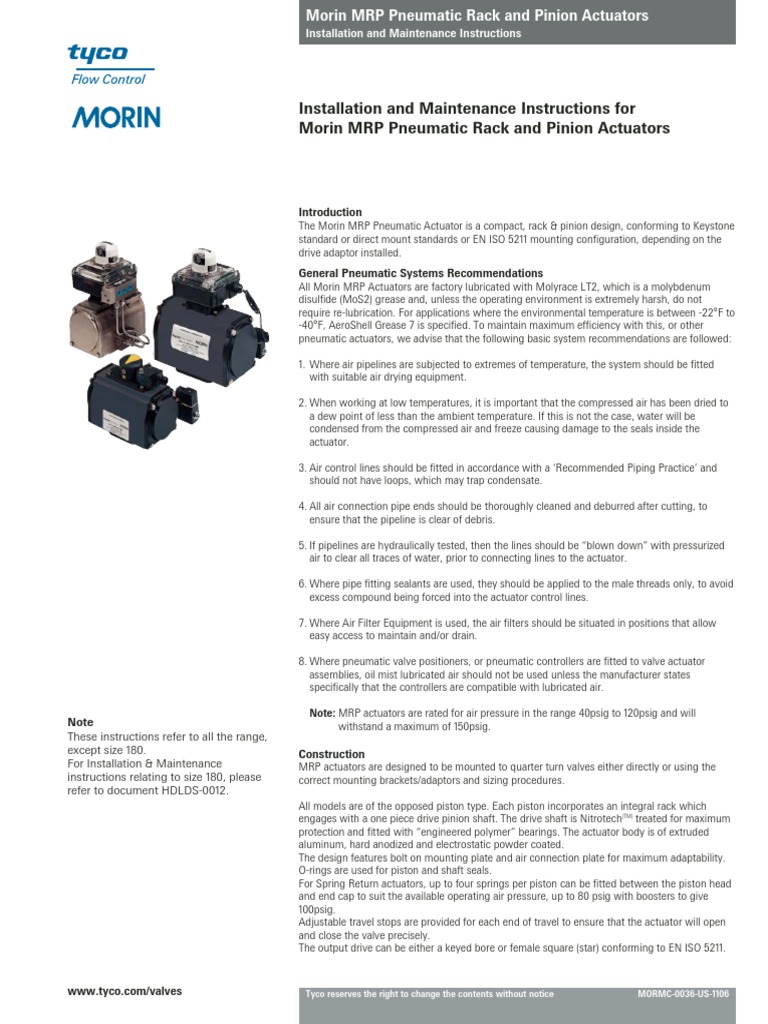 Morin, Actuator, MRP | PDF | Valve | Actuator