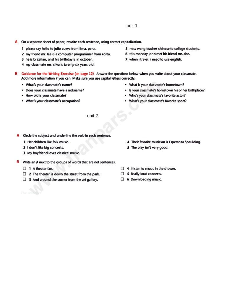 Top Notch 1 A Unit 1 2 A Watermarked | PDF | Performing Arts