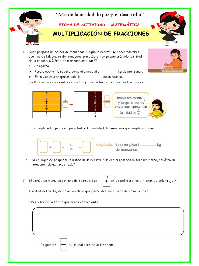 Ficha-Mart-Mat-Multiplicación de Fracciones | PDF | Matemáticas ...
