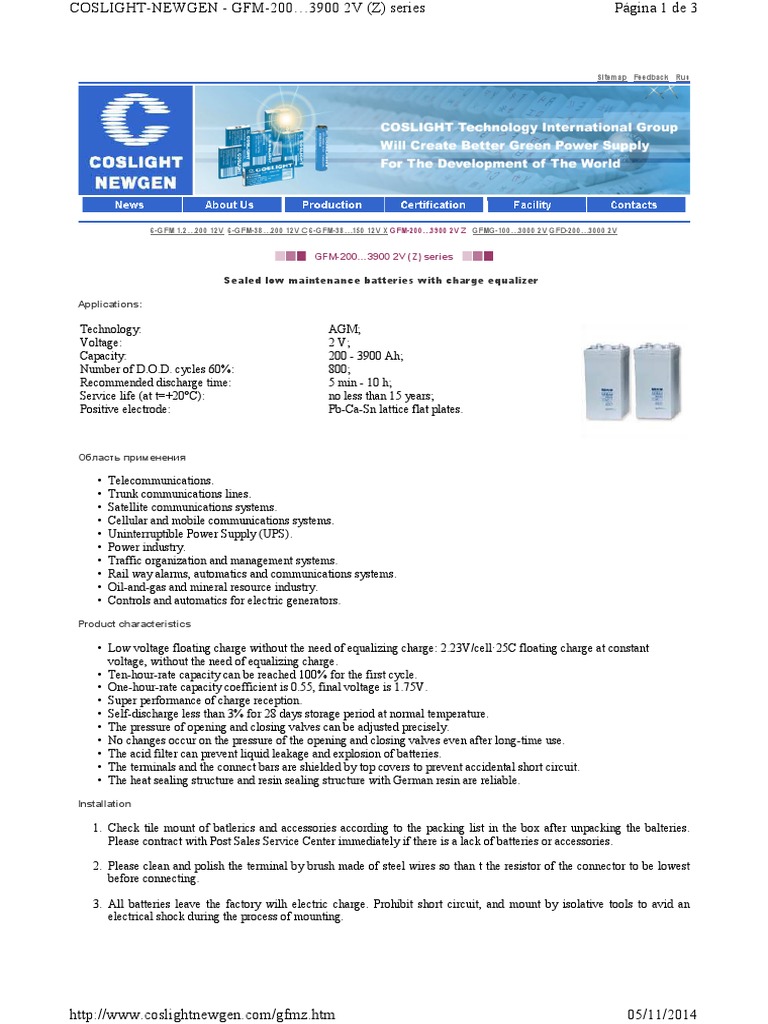 Baterías Coslight | PDF | Voltage | Vacuum Tube