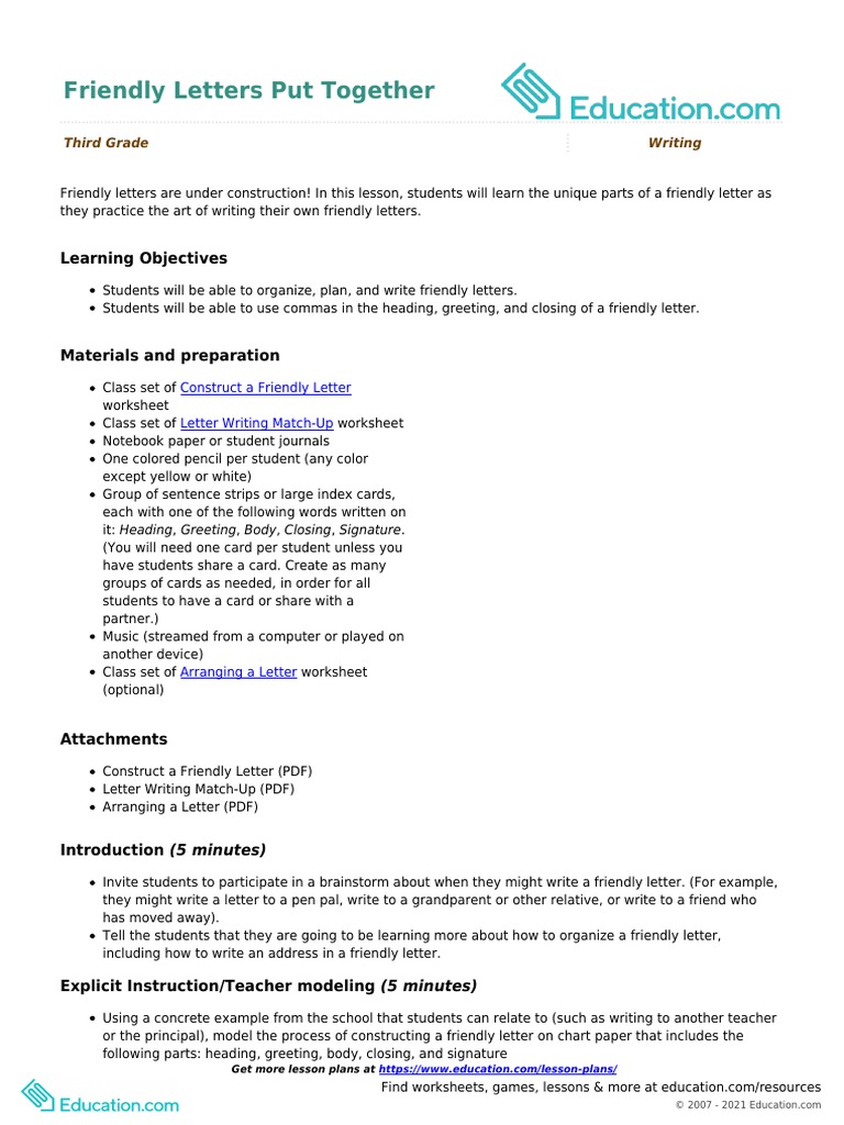 Usr Local SRC Education - Com Files Static Lesson-Plans Friendly-letters-put-Together Friendly ...