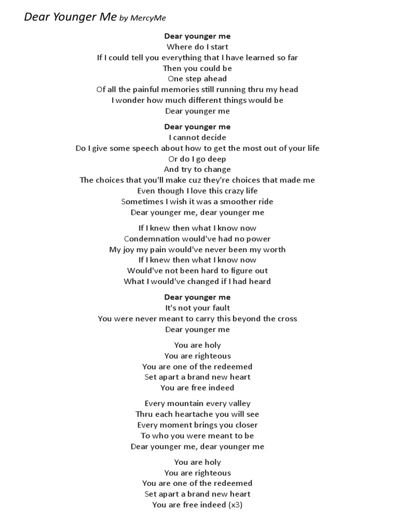 Dear Younger Me | PDF