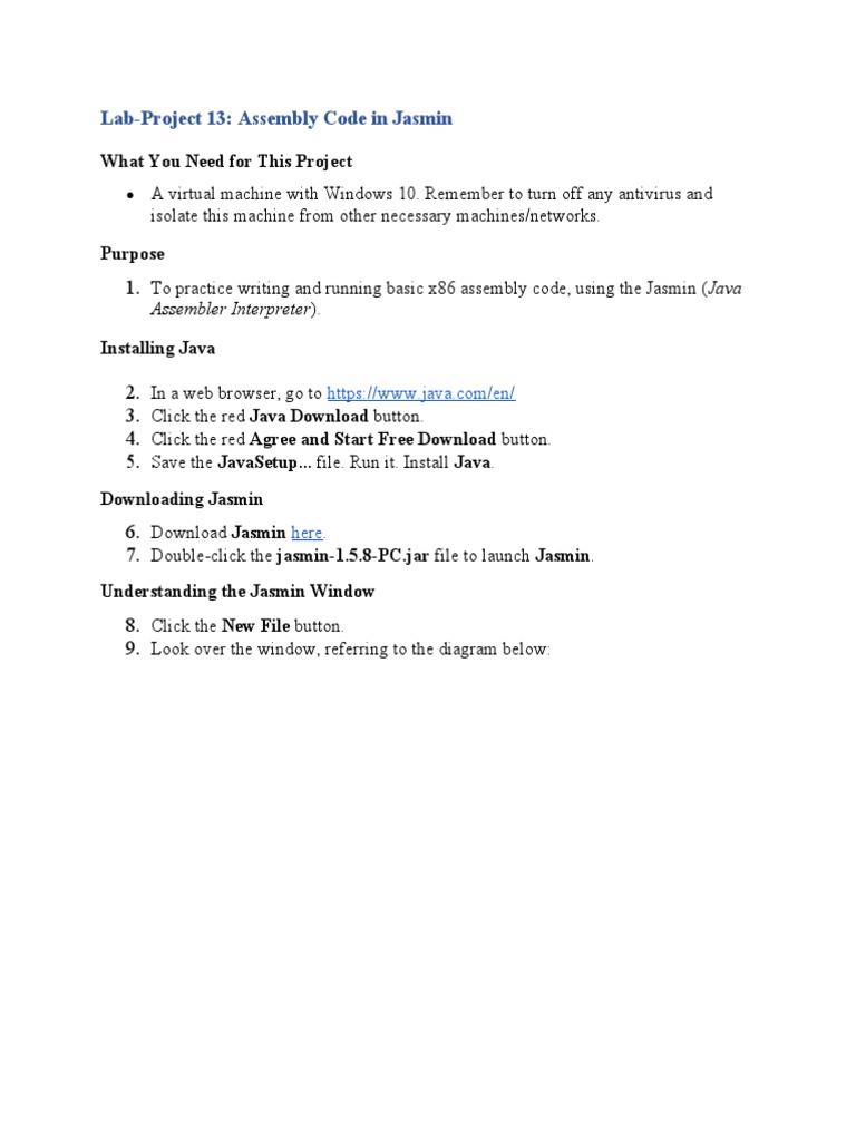 Lab-Project 13 - Jasmin | PDF | Assembly Language | Office Equipment
