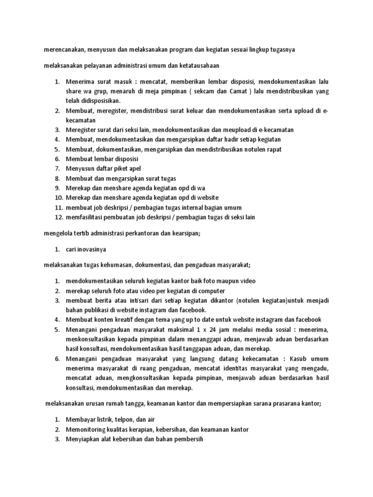 Tupoksi Bagian Umum | PDF