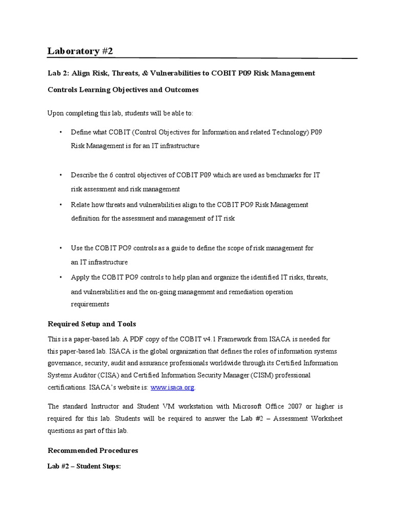IAA202 IA17A Lab2 Team1 | Download Free PDF | Vulnerability (Computing) | Risk