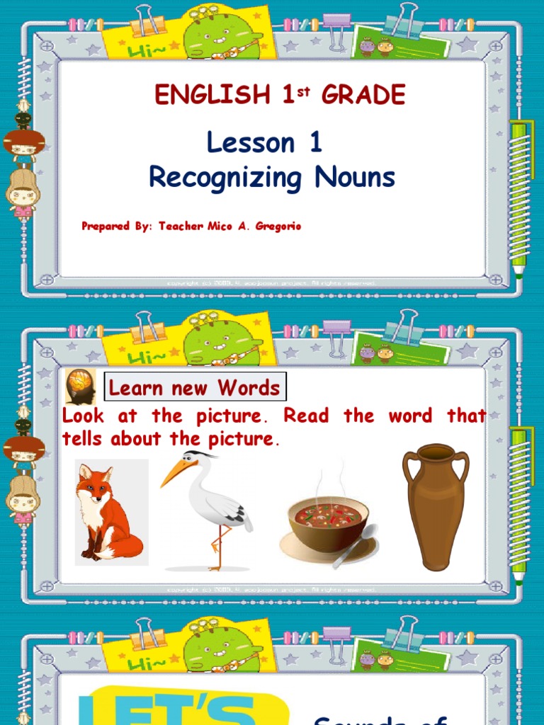 Eng1 l1 Recognizing-Nouns | PDF | Career & Growth | Language Arts ...