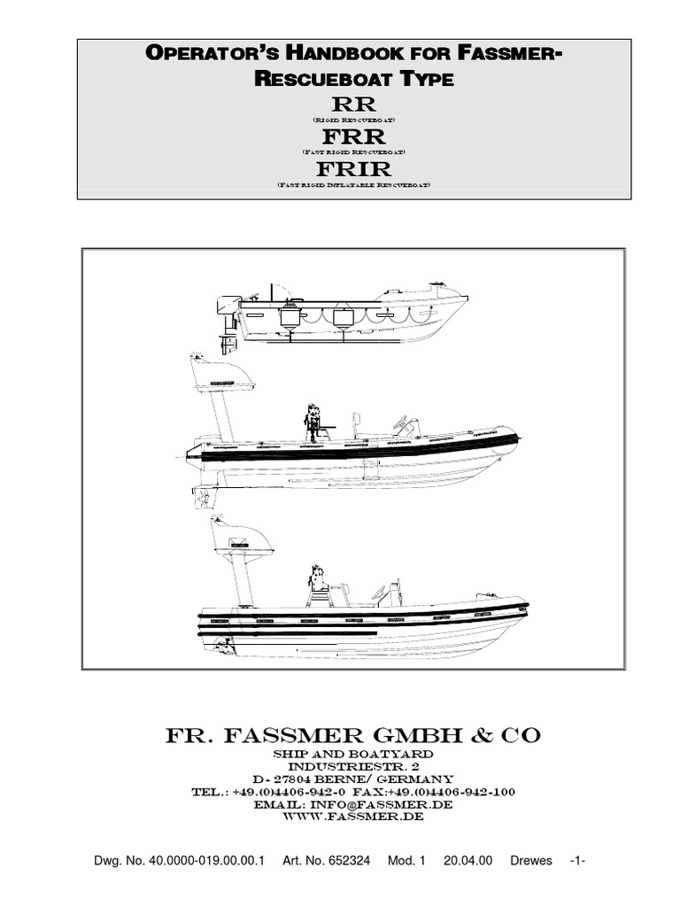 2000-04 Fassmer - Rescueboat Type RR-FRR-FRIR - Handbook | PDF ...