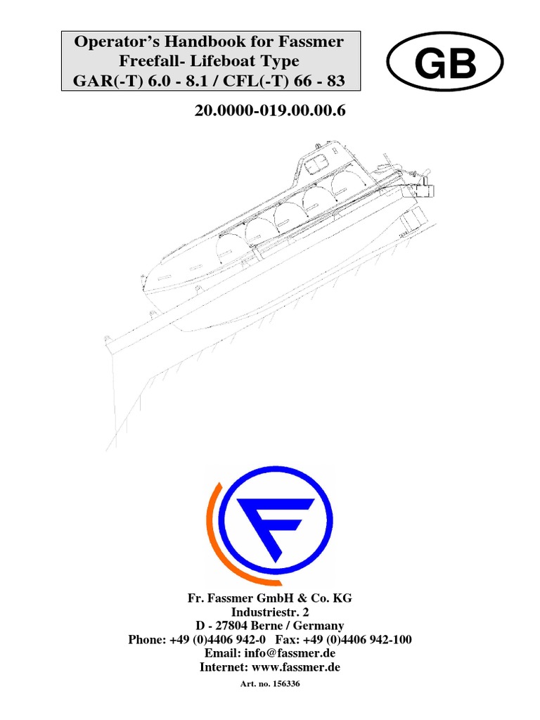 Fassmer Freefall Lifeboats Type GAR (-T) 6.0 - 8.1 CFL (-T) 66 - 83 ...