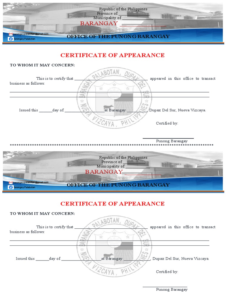 Certificate of Appearance 1 | PDF
