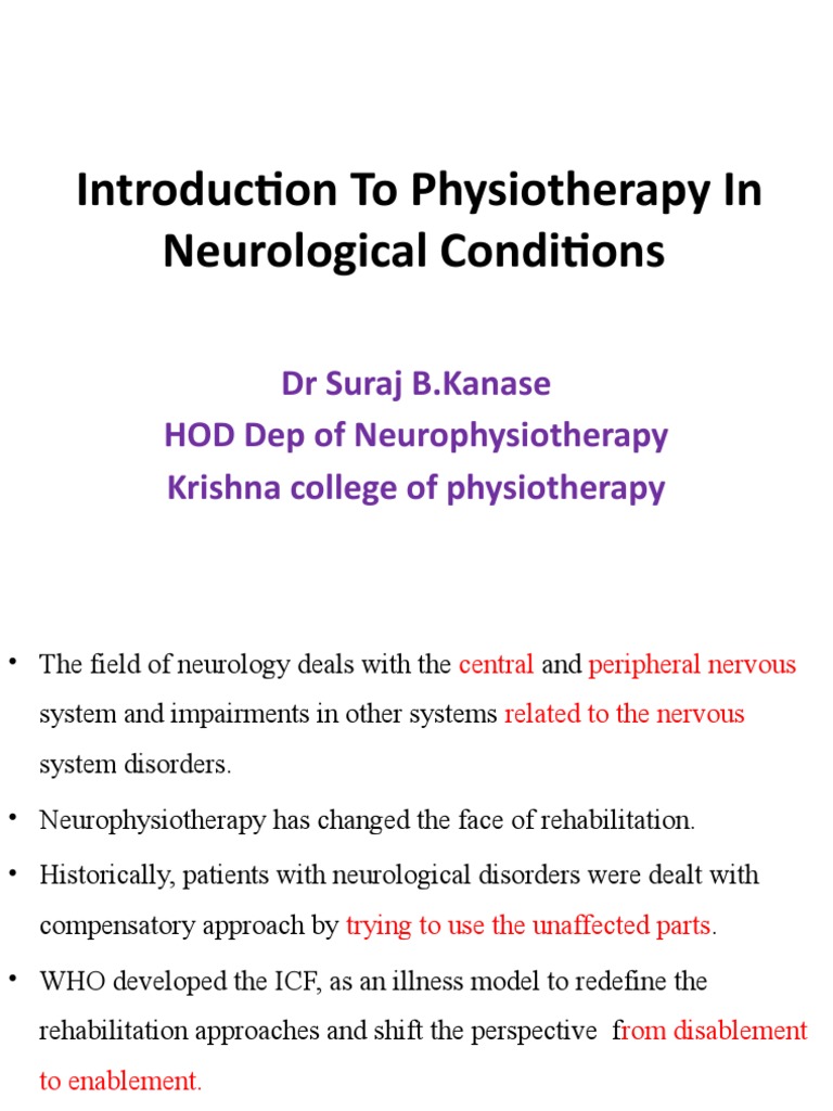 Introduction of Physiotherapy For Neurological Conditions | PDF | Physical Therapy | Neurology