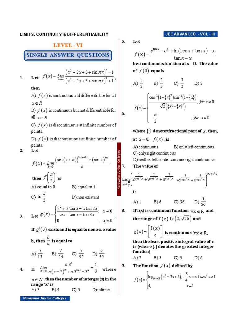 Xi - Maths - Chapter 13 - Limits, Continuity - Differentiability - (l6) - 11.03.2015 (217-237 ...