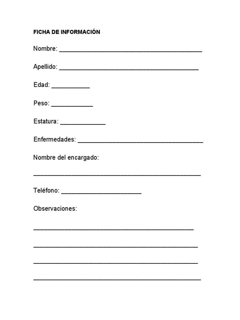 Ficha de Información | PDF