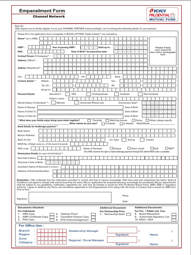 Empanelment Form For New Cadre of Distributors | PDF | Stocks ...