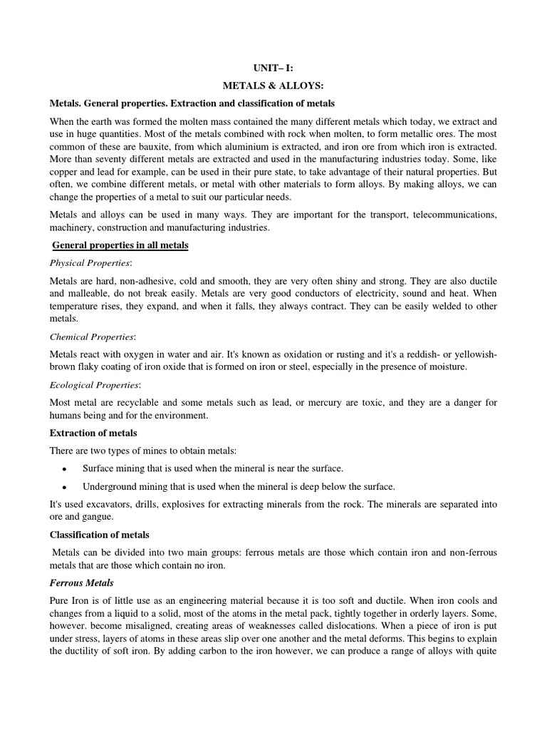 R20 Advance Materials Notes | PDF | Titanium | Steel