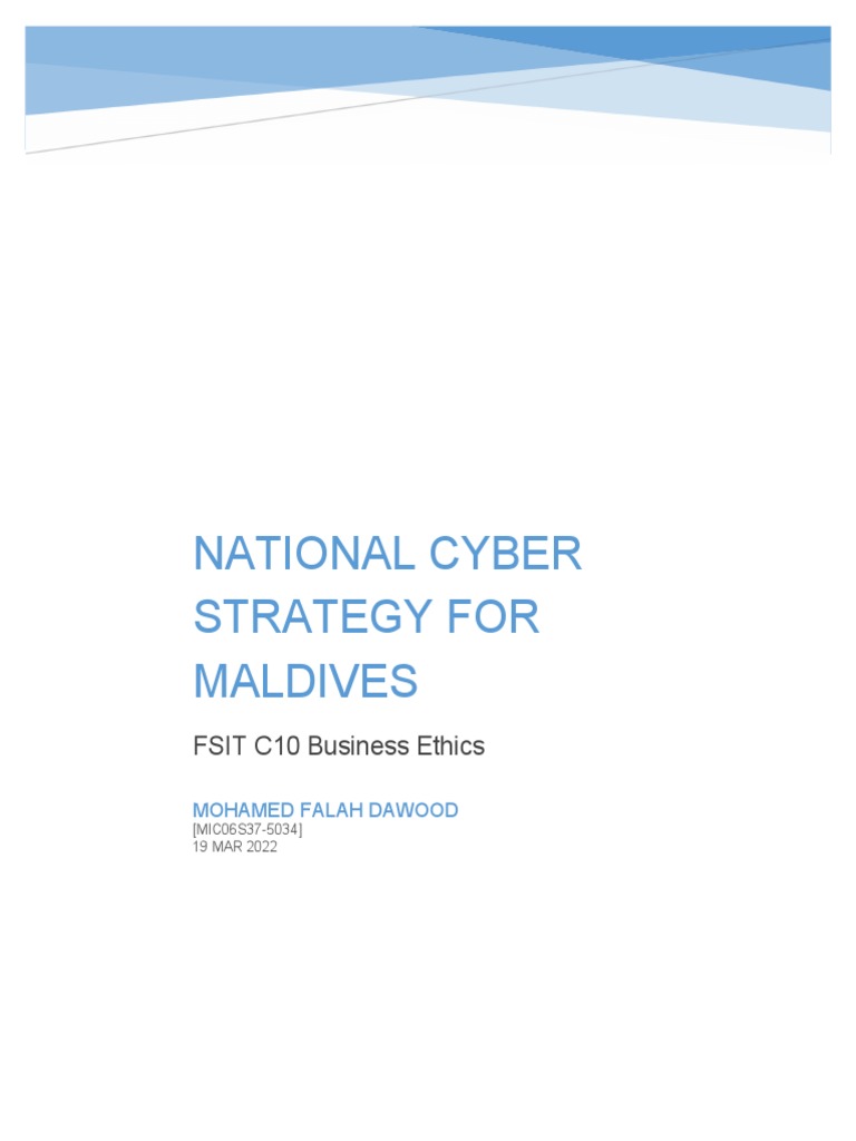 National Cyber Strategy For Maldives | Download Free PDF | Cybercrime | Theft