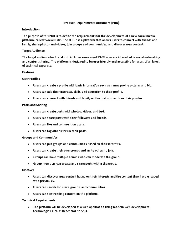 Product Requirements Document | PDF | Cloud Computing | World Wide Web