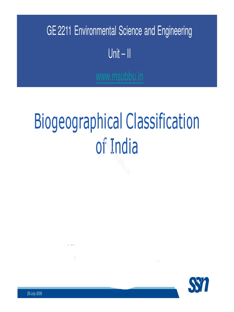 EVS Lecture II 4 BiogeographicalClassificationofIndia | PDF | Biodiversity | Conservation Biology