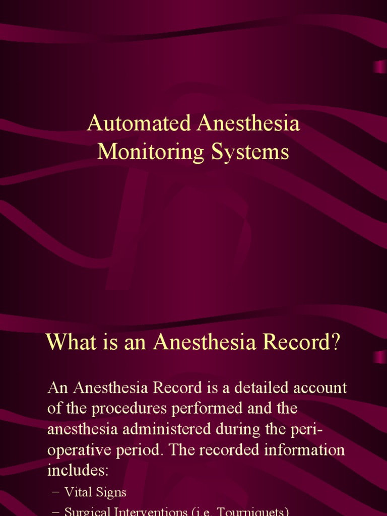Automated Anesthesia Monitoring Systems | PDF | Anesthesia ...