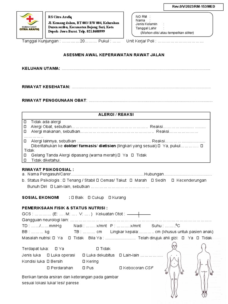 Form Assesmen Rawat Jalan | PDF