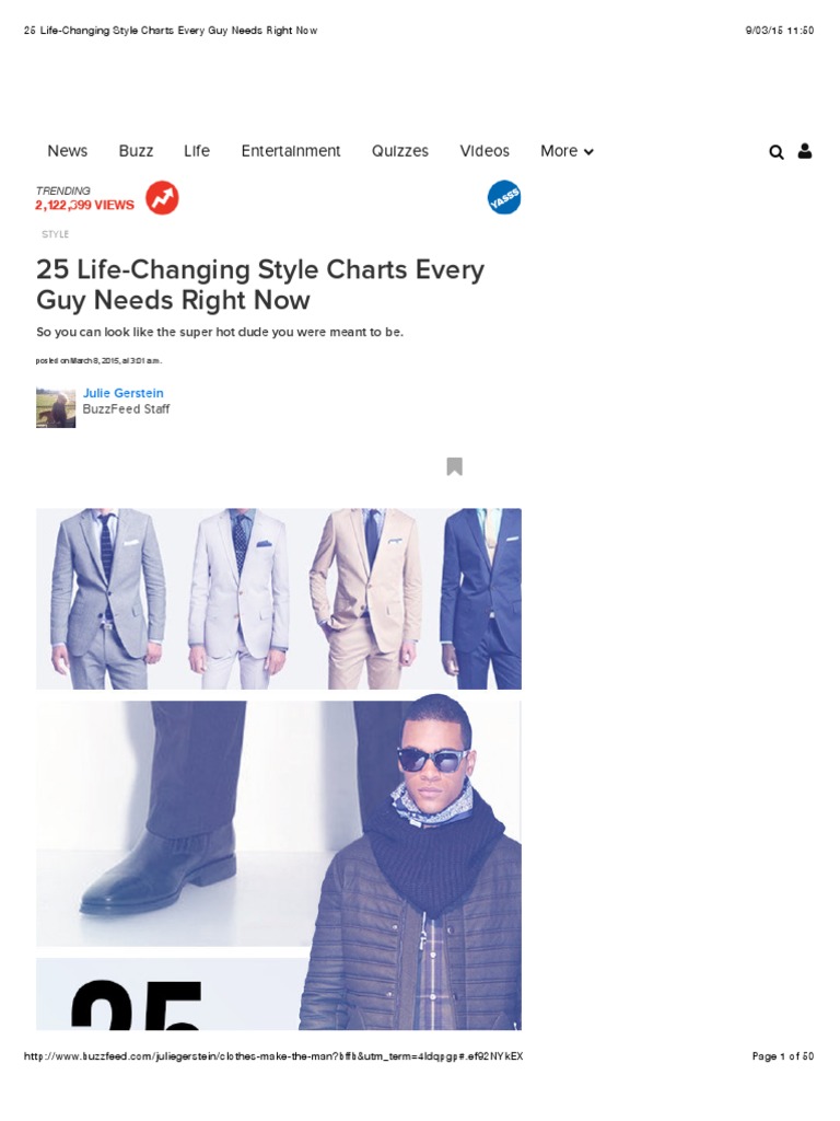 25 Life-Changing Style Charts Every Guy Needs Right Now | PDF | Clothing