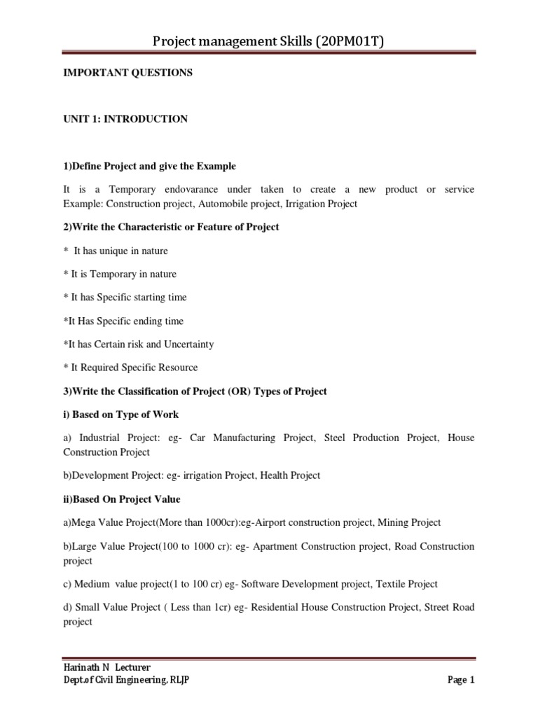 PMS Important Questions | Download Free PDF | Project Management | Risk